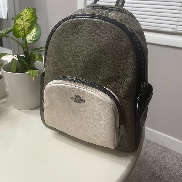 Coach | Bags | Coach Backpack Army Green And White | Poshmark
